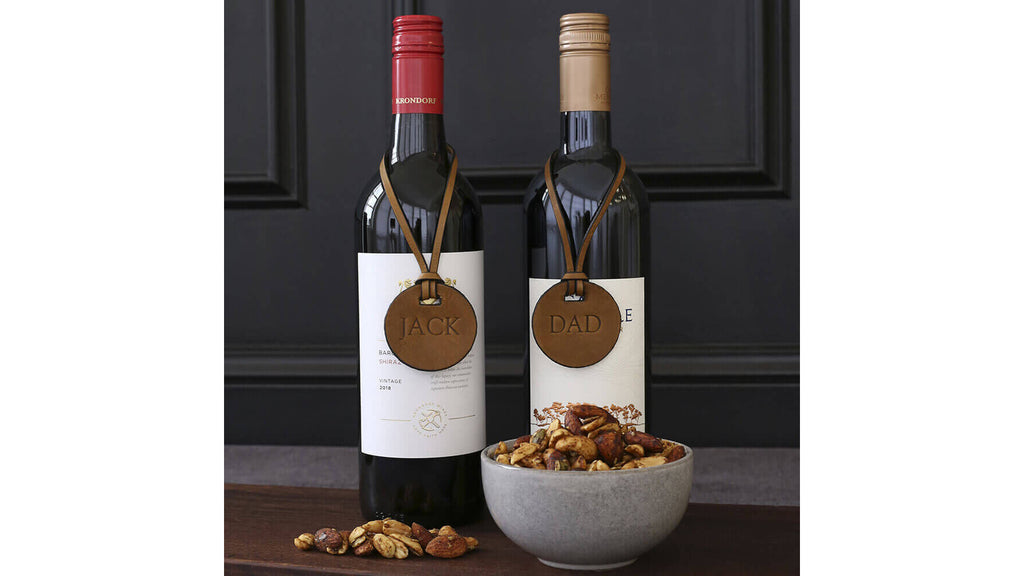 Personalised Leather Wine Neck Tag | Gifts Australia
