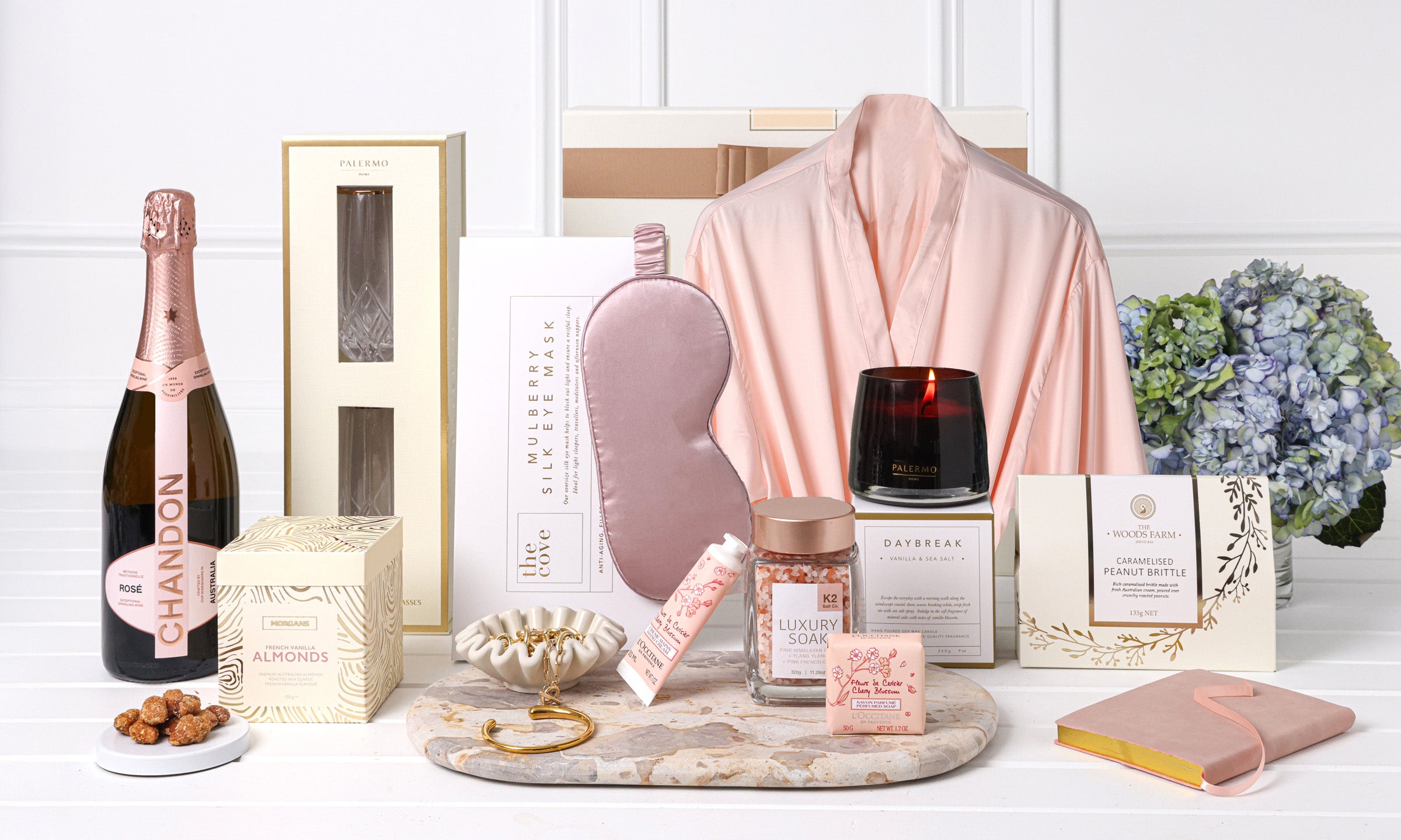 L'Occitane Rejuvenate & Pamper with Chandon Rosé Hamper | Gifts Australia
